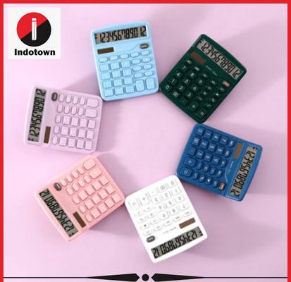 Jual kalkulator warna pastel dual power solar panel kalkulator 12 digit ...