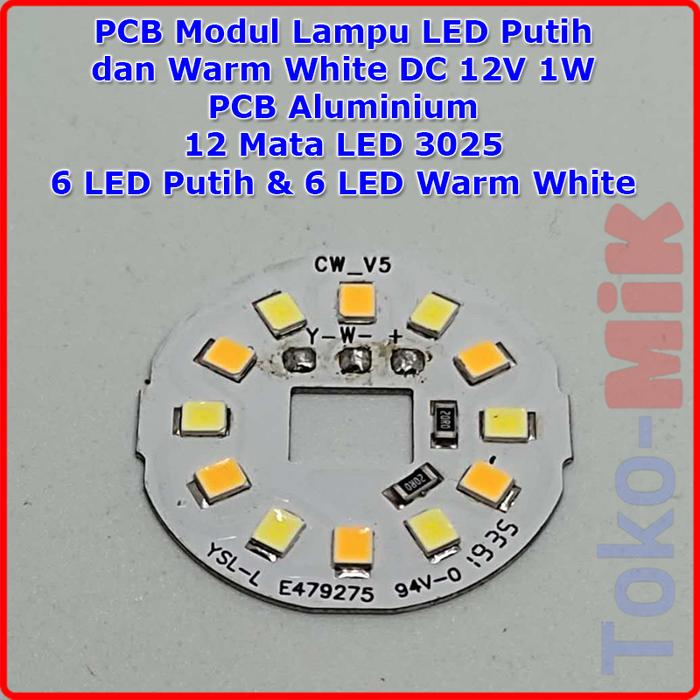 Jual Modul PCB Lampu LED 12V 1W Putih Warm White Kuning Heatsink ...