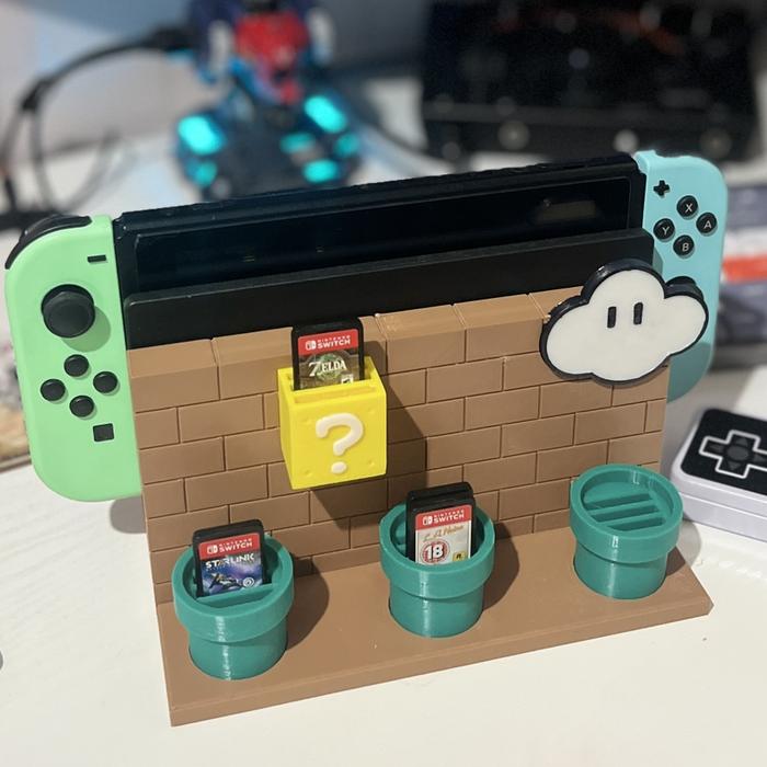 Jual Nintendo switch dock holder mario with game storage - Jakarta ...