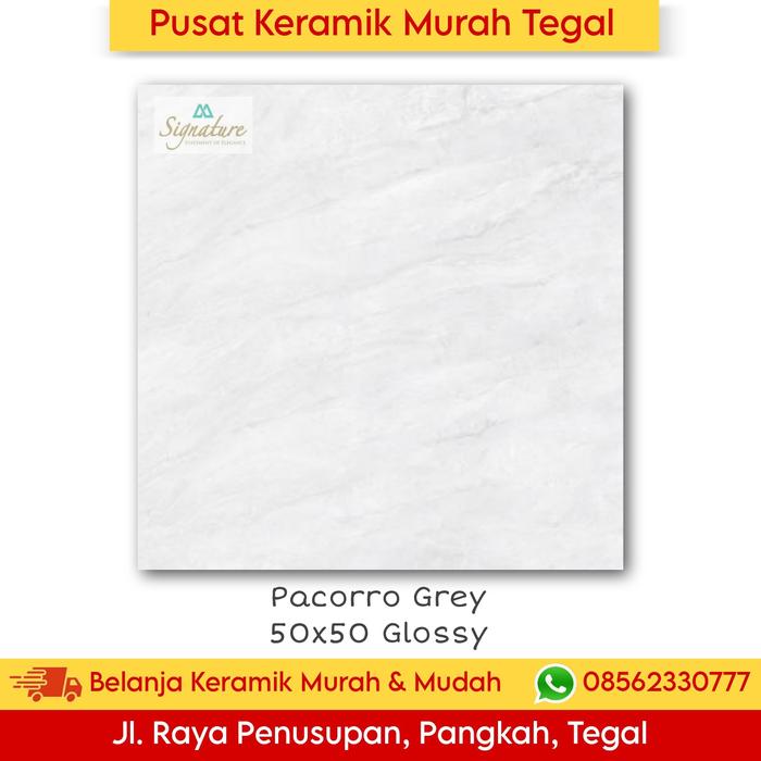 Jual Keramik Lantai 50x50 Mengkilap Pacorro Grey Abu Motif Minimalis ...