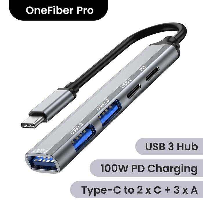 Jual USB 3.0 Type-C Hub Slim OTG Adapter to 2xUSB-C+3xUSB-A OneFiber ...
