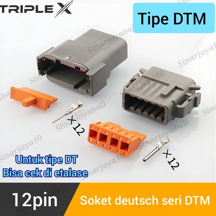 Jual soket dtm deutsch connector 12pin socket 12p konektor kabel ...