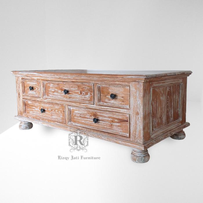Jual meja kopi jati minimalis tamu - coffee table jati antik rustic ...