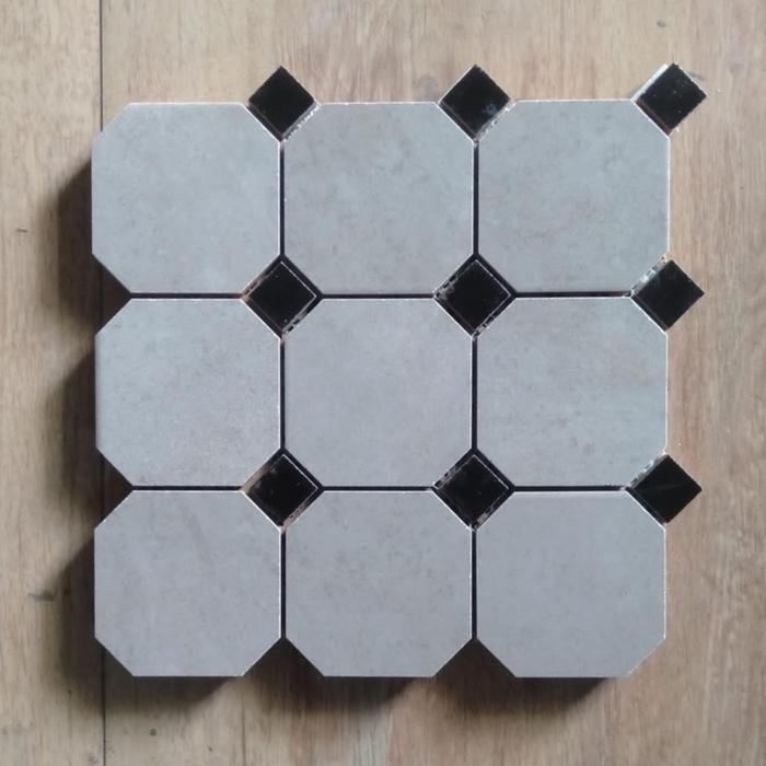 Jual Mosaik Octagon Ellagress Keramik Lantai Dinding Backsplash - Abu ...