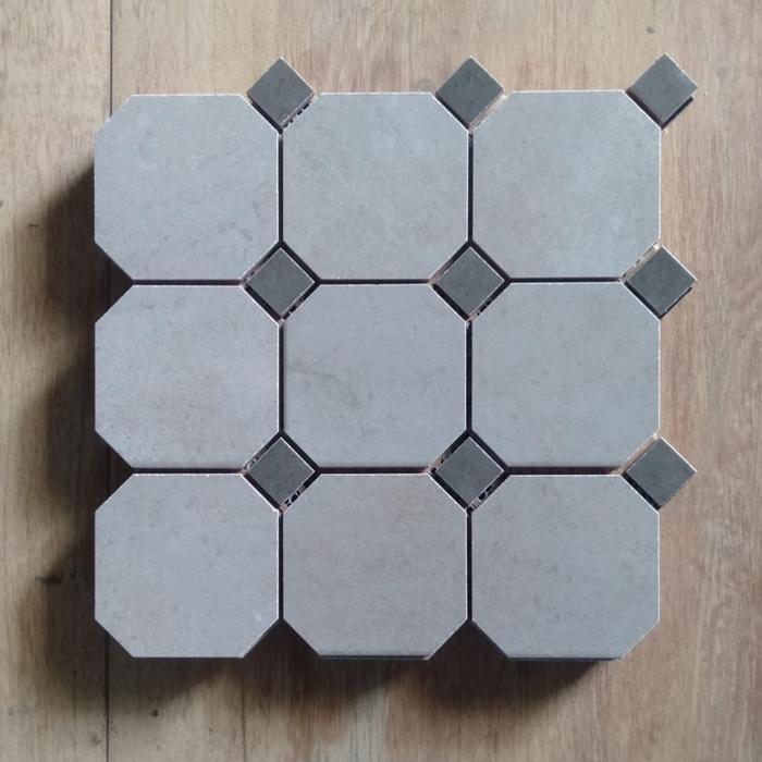 Jual Mosaik Octagon Ellagress Keramik Lantai Dinding Backsplash - Abu ...