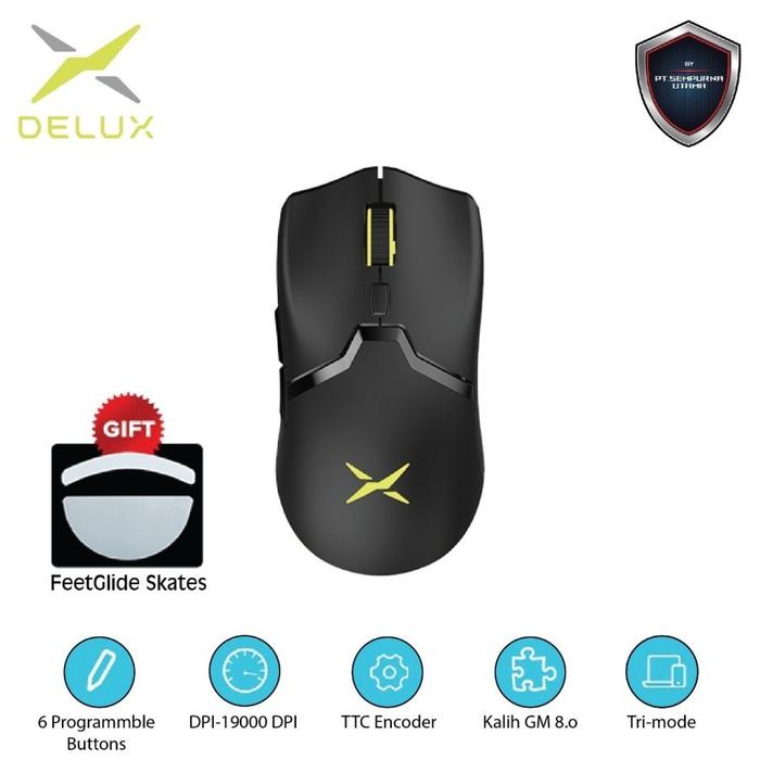 Jual Mouse DELUX M800 PRO Wireless Gaming Mouse with PAW 3395 Sensor ...