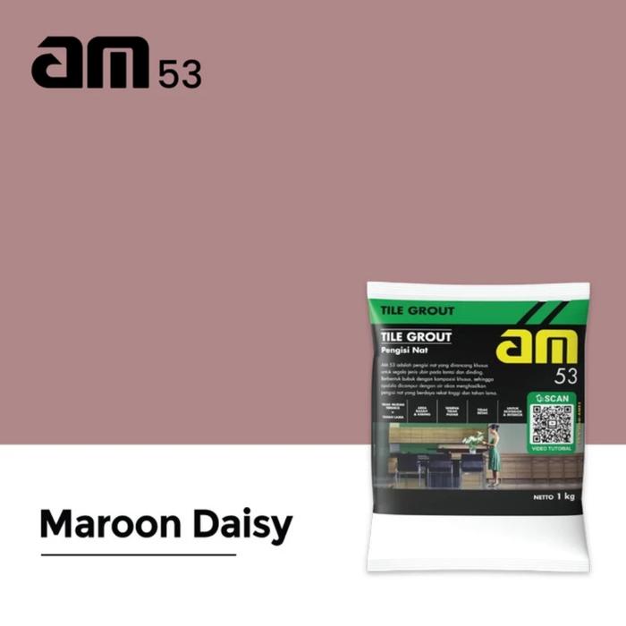 Jual AM 53 Tile Grout Semen Warna Pengisi Nat Keramik 1KG Maroon Daisy ...