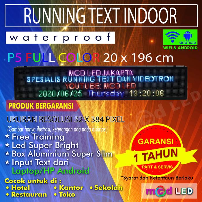 Jual RUNNING TEXT P5 INDOOR 16X192 RGB FULL COLOR - Jakarta Timur - MCD ...
