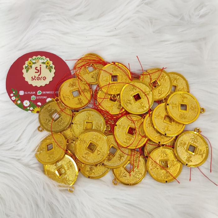 Jual Koin Emas Plastik Imlek Gantungan Pohon 4 cm SJ Store - Jakarta ...