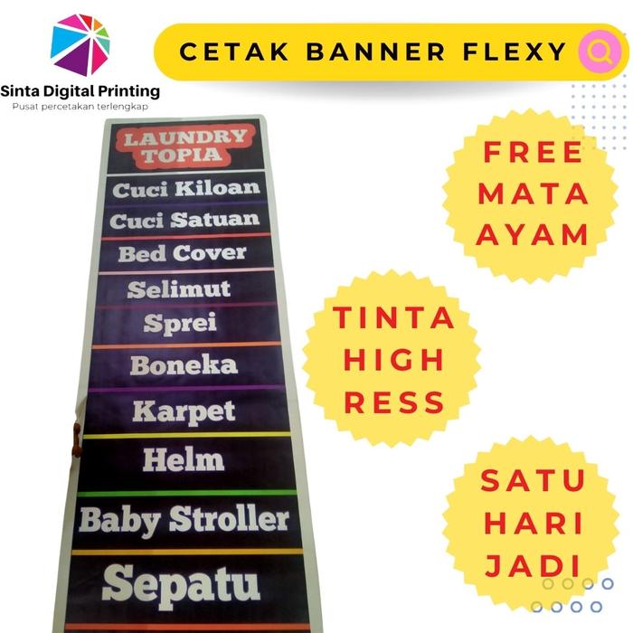 Jual Cetak Banner Spanduk Toko Kios Laundry Custom Desain Bahan Flexy ...