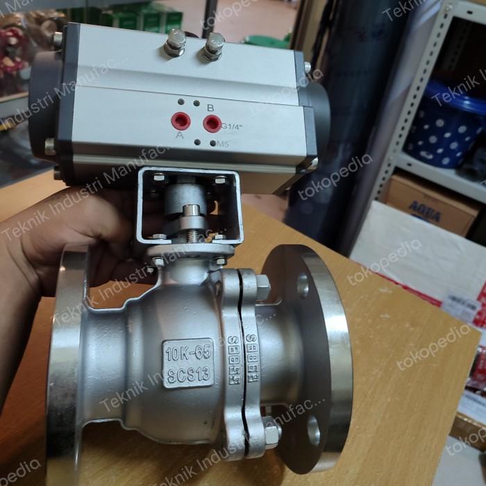 Jual Ball Valve Stainless Pneumatic Actuator 1" inch flange jis 10k ...