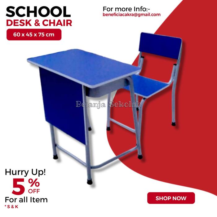 Jual meja kursi siswa besi meja kursi set belajar kursi sekolah meja ...