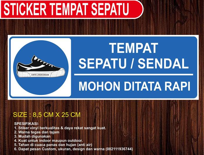 Jual Stiker Rambu Tempat Sepatu Sendal / Rambu Tempat Alas Kaki - Kab ...