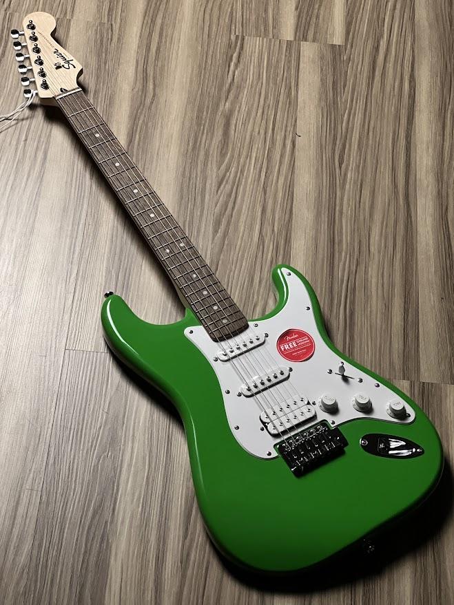 Jual Squier FSR Sonic Stratocaster HSS White Pickguard Laurel FB Lime ...