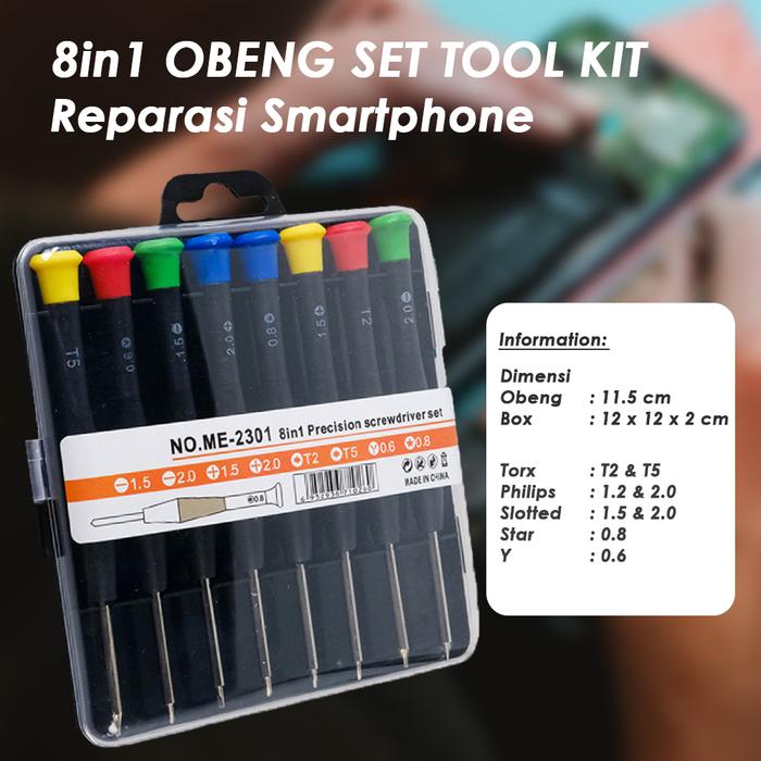 Jual 8 in 1 Obeng Set Reparasi Smartphone Handphone - Jakarta Selatan ...