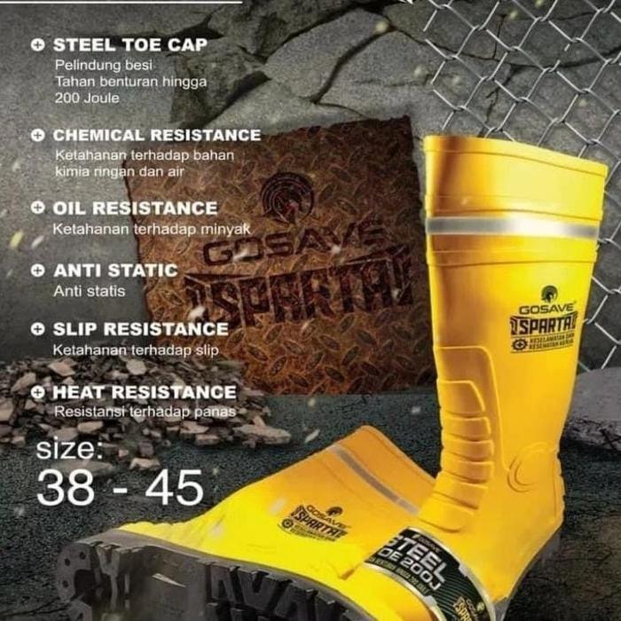 Jual Sepatu Boot Rubber Safety Gosave Sparta Karet Ujung Besi Steel Toe ...