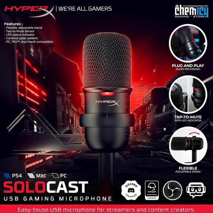 Jual HyperX SoloCast USB Condenser Gaming / Streamer Microphone ...