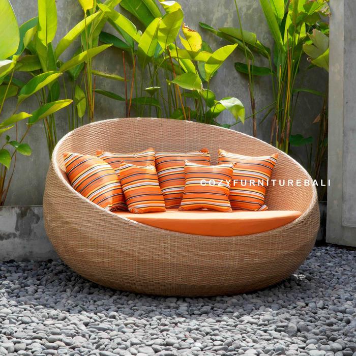 Jual Daybed Bulat Kursi Rotan Sintetis - Rattan Sofa Chair Pool bed Lounger - Kota Denpasar ...