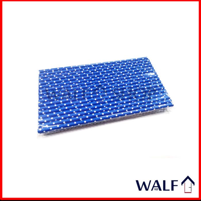 Jual WALF Fixed Paper Straw (Sedotan Kertas Lurus) Small Dots Pattern ...