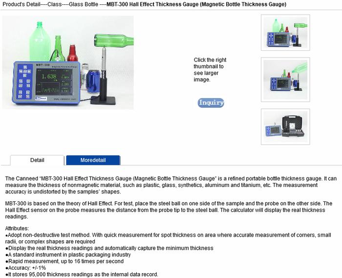 Jual MBT-300 Hall Effect Thickness Gauge (Magnetic Bottle Thickness ...