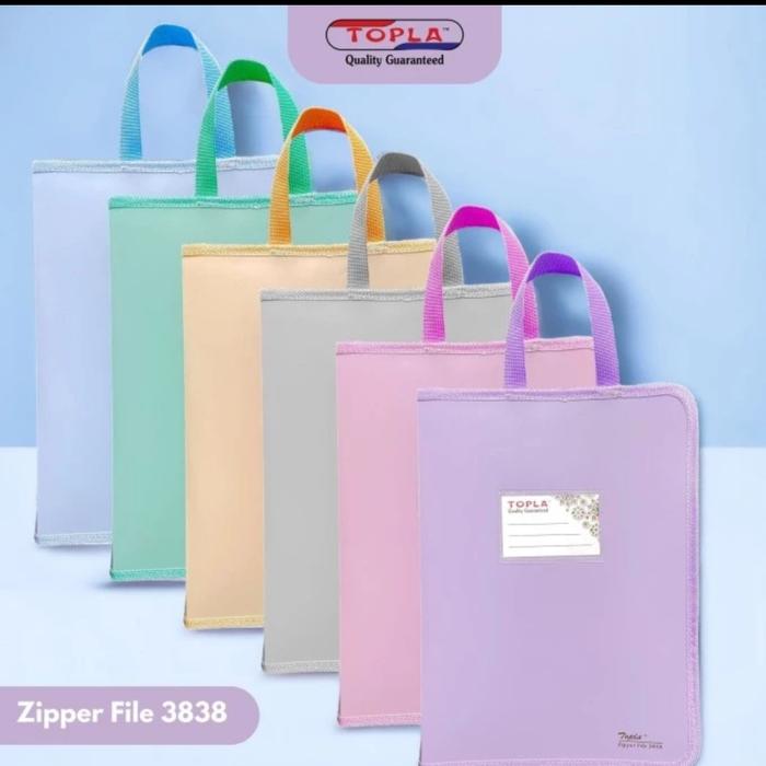 Jual Topla Zipper Bag 3838T Map Dokumen Resleting A4 /map handle - Jakarta Utara ...