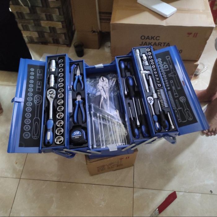 Jual TOOLKIT 91PCS/SET IN METAL CASE SANDS TOOLBOX BIRU TOOL BOX KIT ...