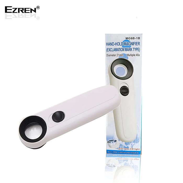 Promo Ezren MG6B-1B Portable 40X Mini Led Magnifying Glass Kaca ...