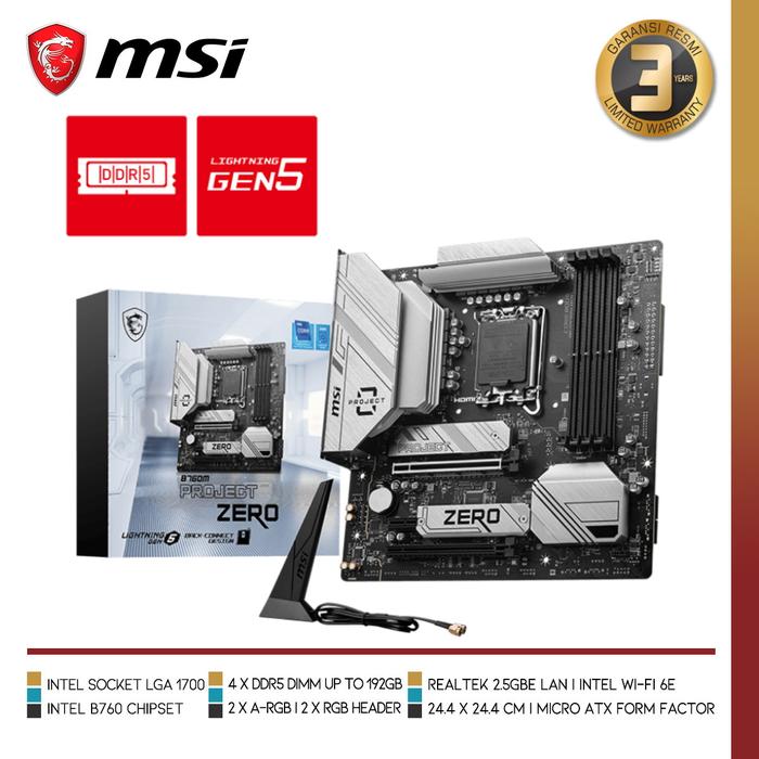 Promo MSI B760M PROJECT ZERO | Motherboard INTEL B760 LGA 1700 DDR5 ...