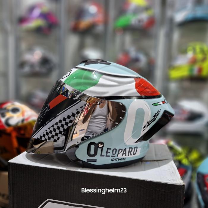 Jual JS ARMOR LEOPARD BLUE AQUA HELM OPEN FACE - Kab. Bogor ...