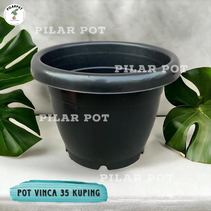 Jual Pot Bunga Tanaman Plastik Hitam Vinca 35 Kuping - VINCA 35 KUPING ...