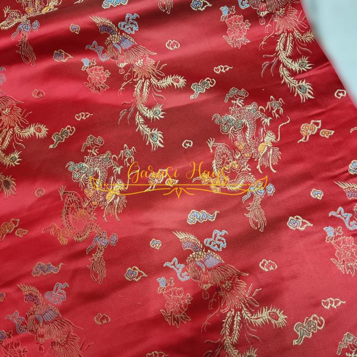 Jual Kain Cheongsam Jibao China Shanghai Lebar 90cm Merah Red - Liong ...