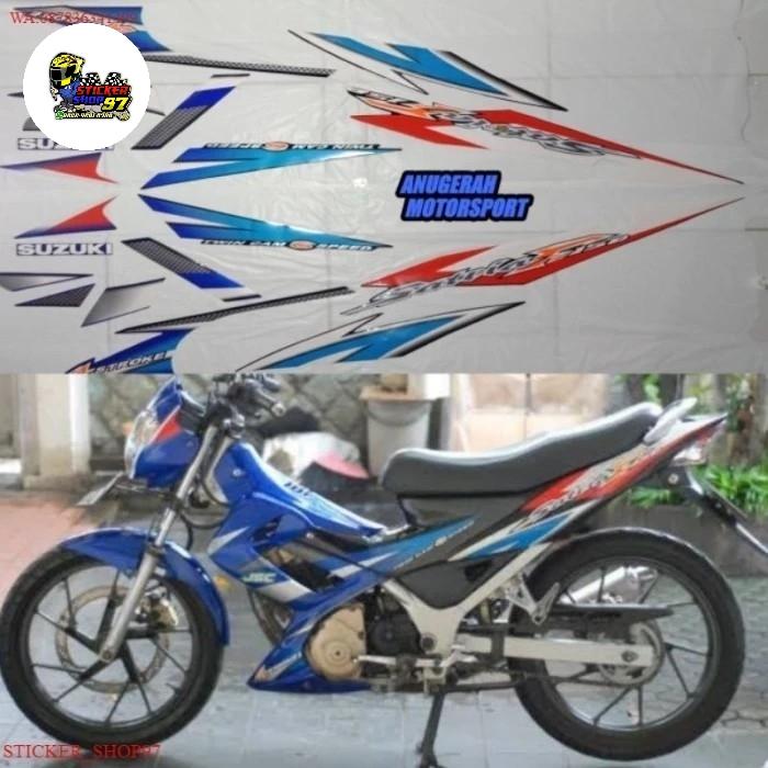 Jual (ORI) Striping Satria Fu Thailand biru hitam CBU 2004 2005 2006 ...