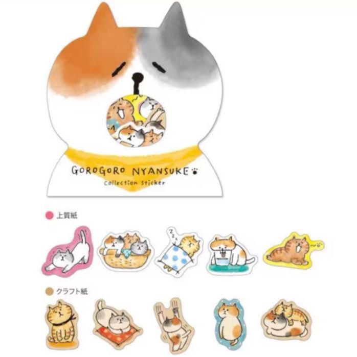 Jual Mind Wave Inc. Goro Goro Nyansuke Collection Sticker Calico Cat ...
