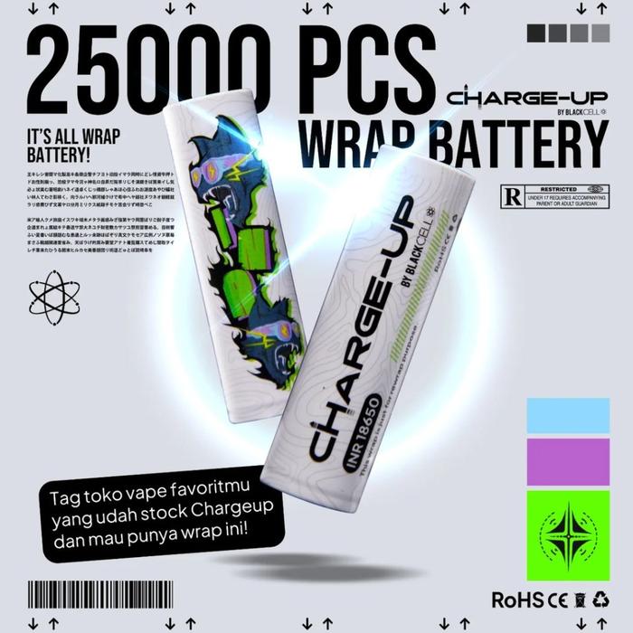 Jual Charge Up Battery Wraps 18650 Cyber Cat - Baterai Wrap Charge Up ...