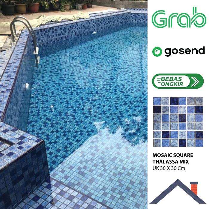 Jual KERAMIK MOZAIK/ MOSAIK / MOSAIC / KOLAM RENANG BIRU THALASSA MIX ...