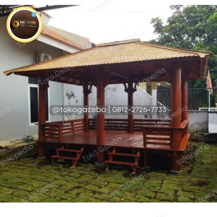 Jual GAZEBO SAUNG TAMAN KAYU KELAPA 3X4 MODERN | JUAL GASEBO TAMAN ...