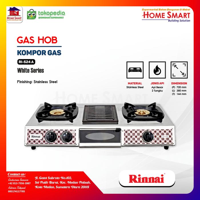 Jual Rinai Kompor Gas Rinnai 3 Tungku + Pemanggangan RI-524A - Kota ...