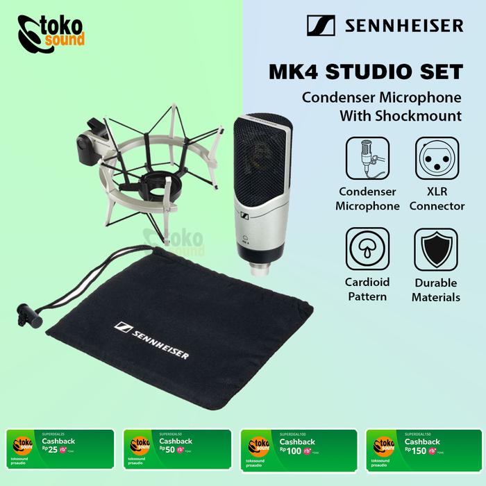 Jual SENNHEISER MK4 MK 4 STUDIO SET - Large diaphragm Condenser ...