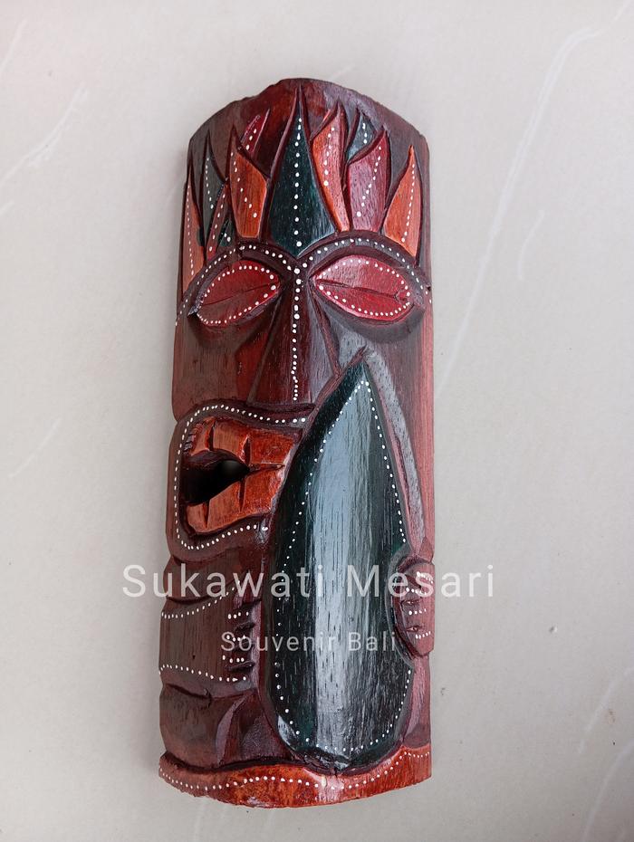 Jual Dekorasi Hiasan Dinding Topeng Suku Tiki Warna 30cm Etnik Klasik ...