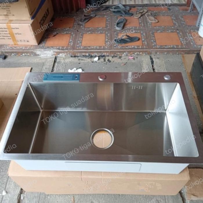 Jual kitchen sink 7545 stainless steel model BOLZANO paket lengkap+kran ...