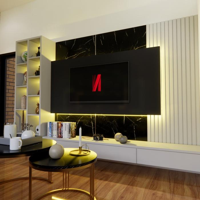 Jual BACKDROP TV MINIMALIS CUSTOM MULTIPLEK- HPL /MITER/PERSEGI - Kota ...