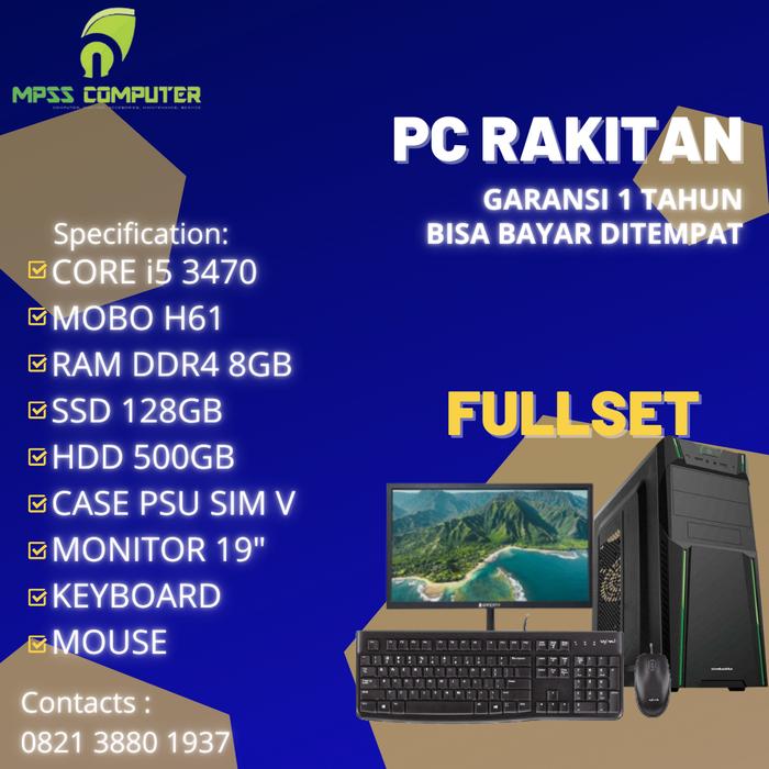 Jual SET PC/CPU KOMPUTER RAKITAN CORE I5 3470 8GB 128GB 500GB LED 19" MK120 - Jakarta Pusat ...