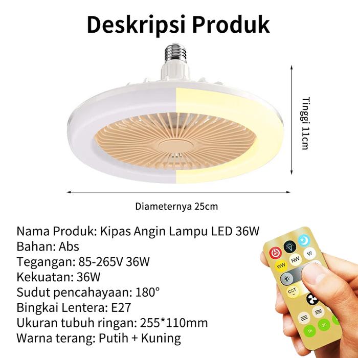 Promo Kipas langit-langit dengan lampu remote control LED Lampu Kipas ...