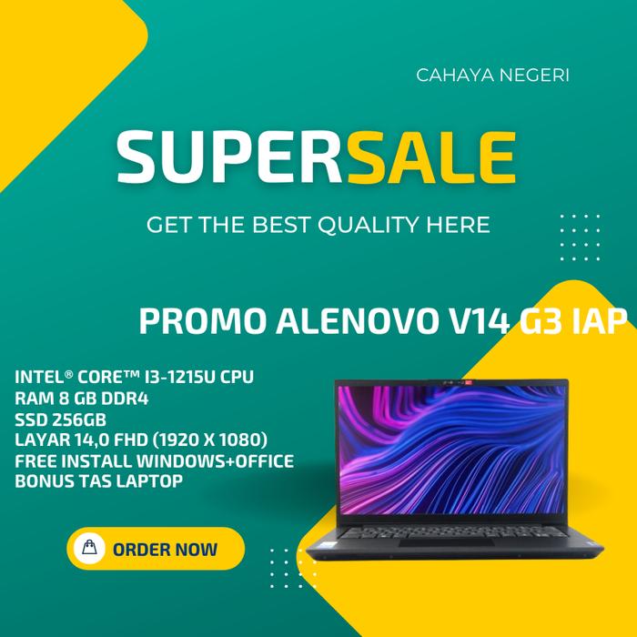 Jual PROMO LAPTOP Lenovo V14 G3 IAP CORE I3 GEN 12 RAM 8GB LAYAR FHD ...