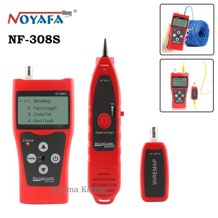 Jual TRACKER CABLE TESTER LAN UTP COAXIAL BNC DIGITAL LCD NF 308 ...