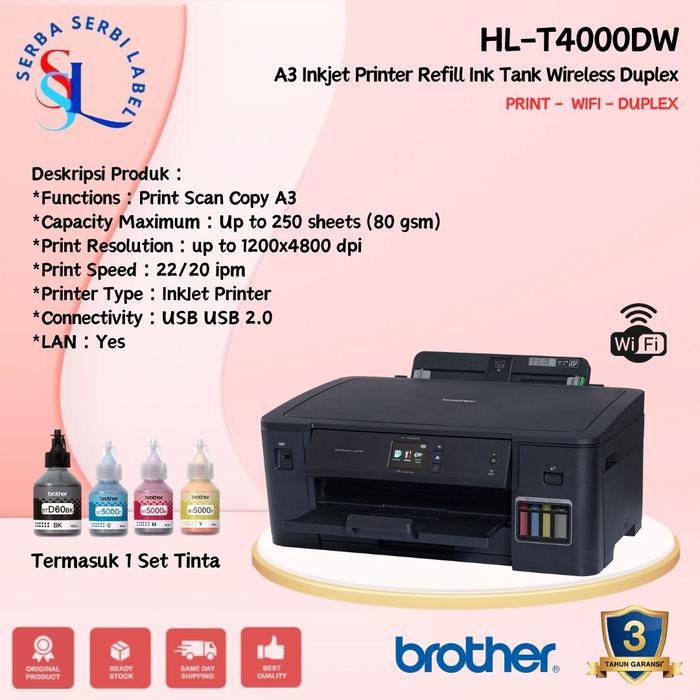 Jual BROTHER HL T4000DW Printer A3 T4000 DW [Duplex+WiFi] - Jakarta ...