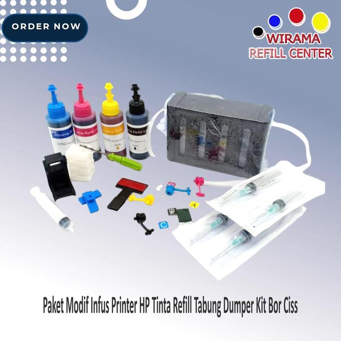 Jual Paket Modif Infus Printer HP Tinta Refill Tabung Dumper Kit Bor ...