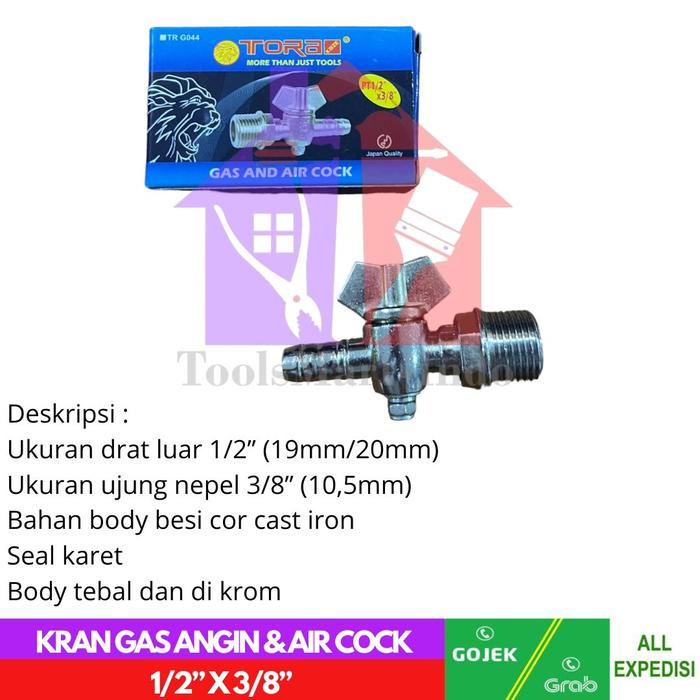 Jual TORA kran gas & air cock 1/4" PT X 1/2" / keran gas dan angin - Jakarta Utara - ToolsMart ...
