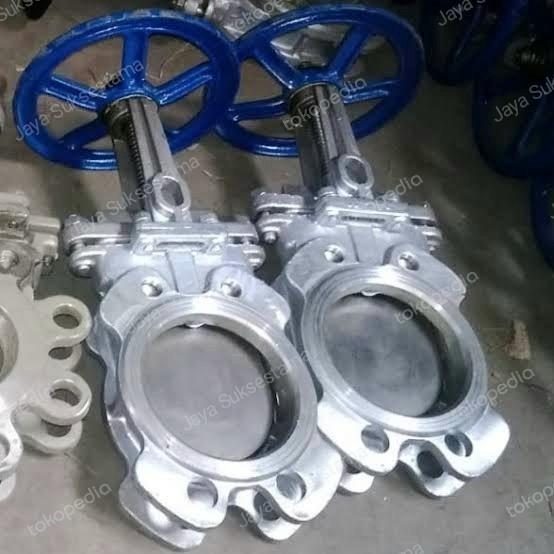Jual Knife Gate Valve Stainless SS 304 JIS 10K 6" inch Wafer Gate Valve ...