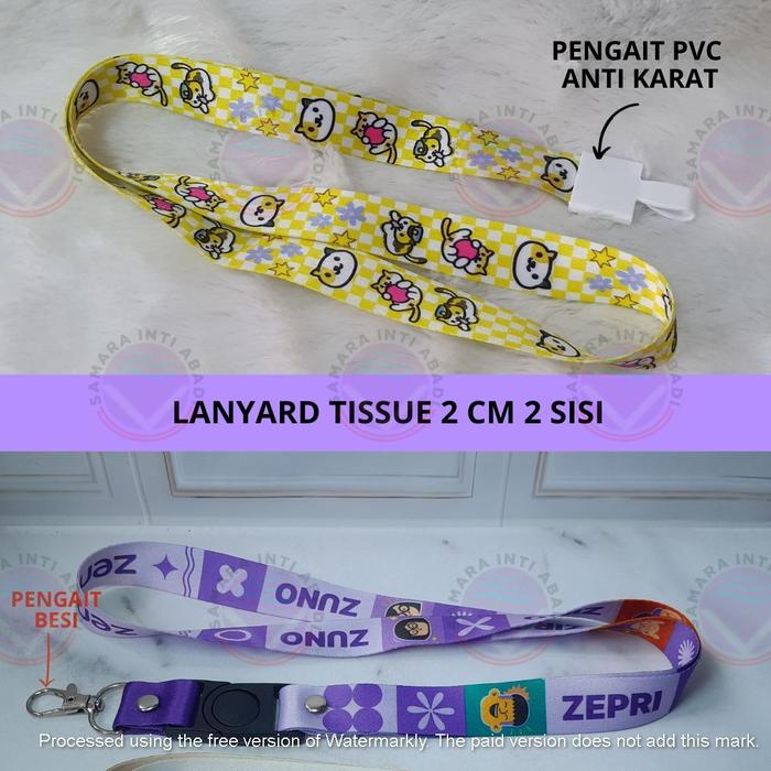 Jual Cetak Lanyard Custom Tali ID Card Tissue Full Print Color - Uk 2cm ...
